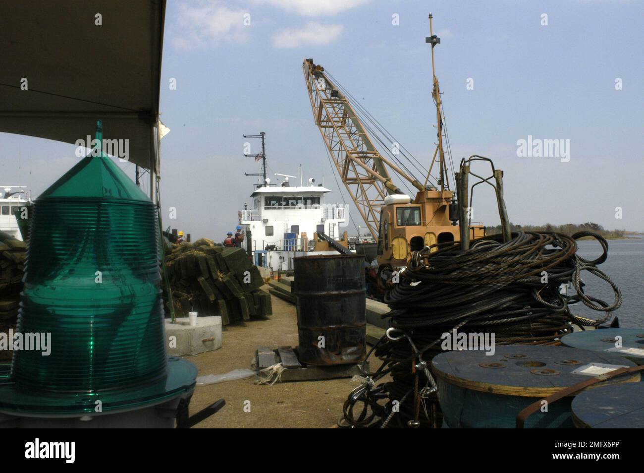 Aids to Navigation Operations - 26-HK-63-43. equipment on docks near ...
