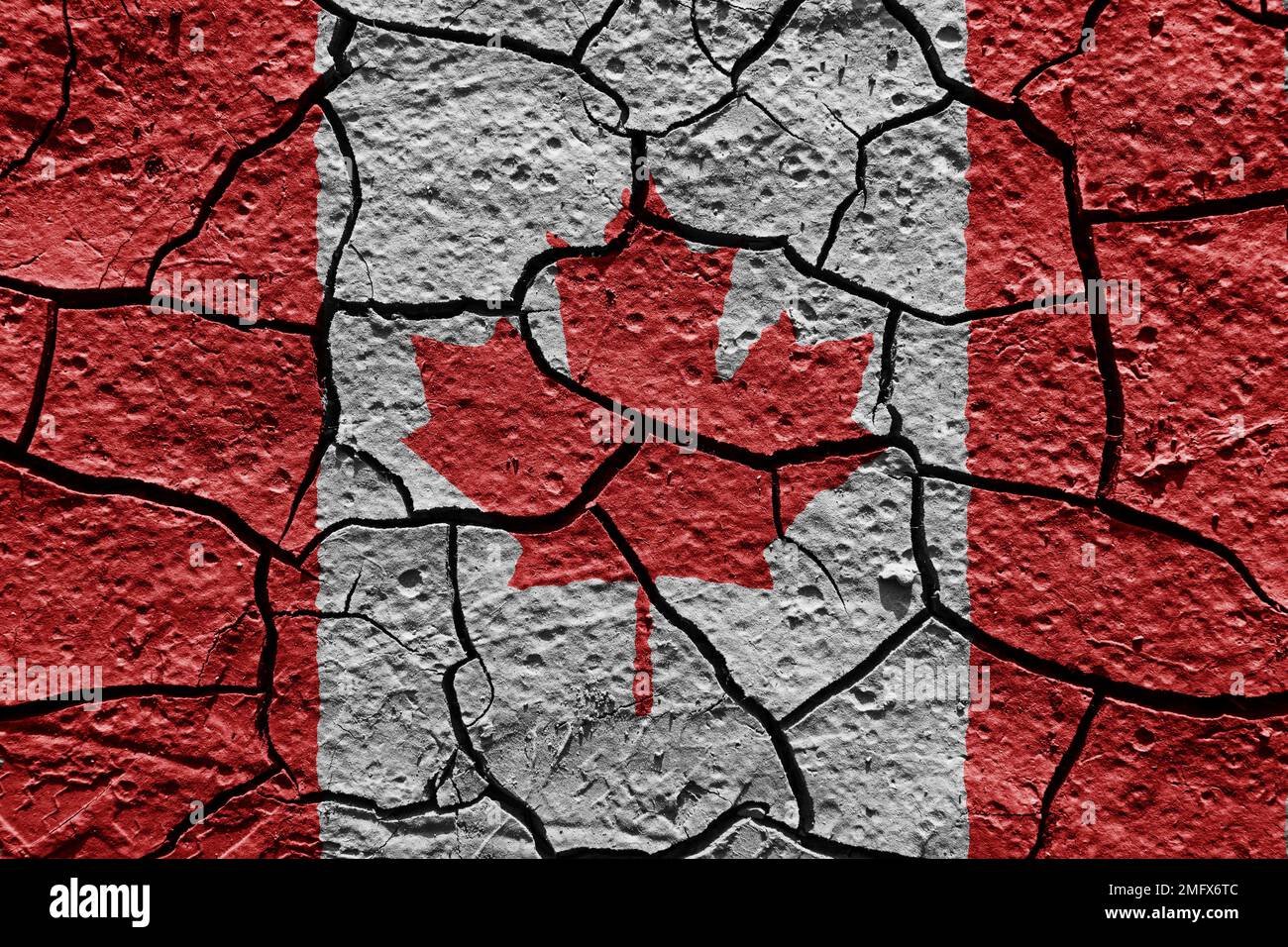 Canada flag on a mud texture of dry crack on the ground Stock Photo - Alamy