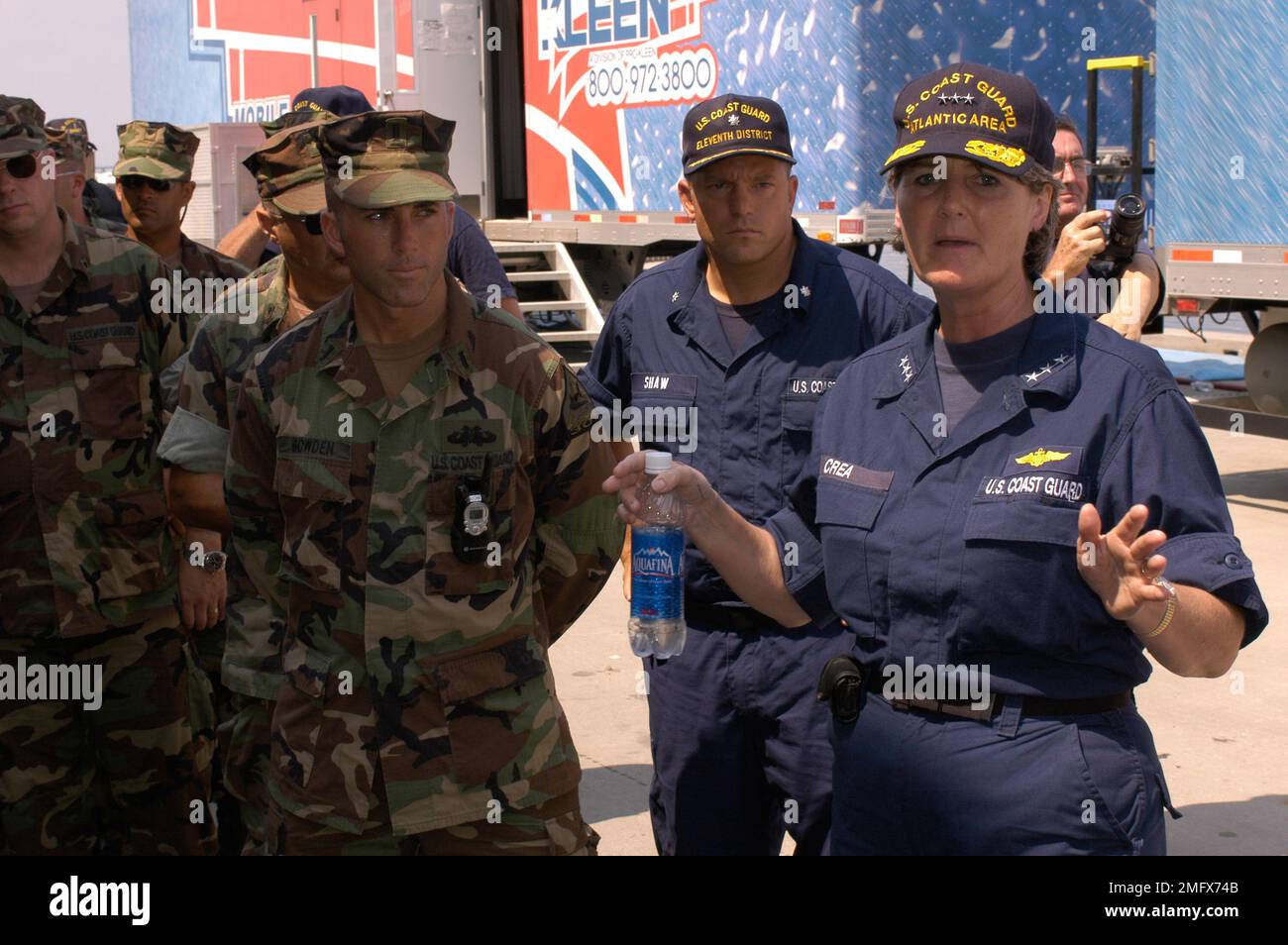 Vice Admiral Vivien Crea - 26-HK-15-105. VADM Crea with CG personnel ...