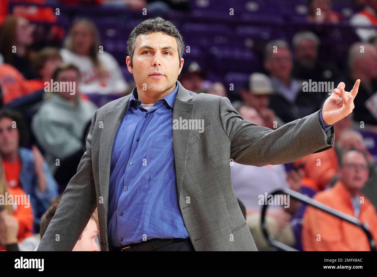 Georgia Tech head coach Josh Pastner communicates with players during ...