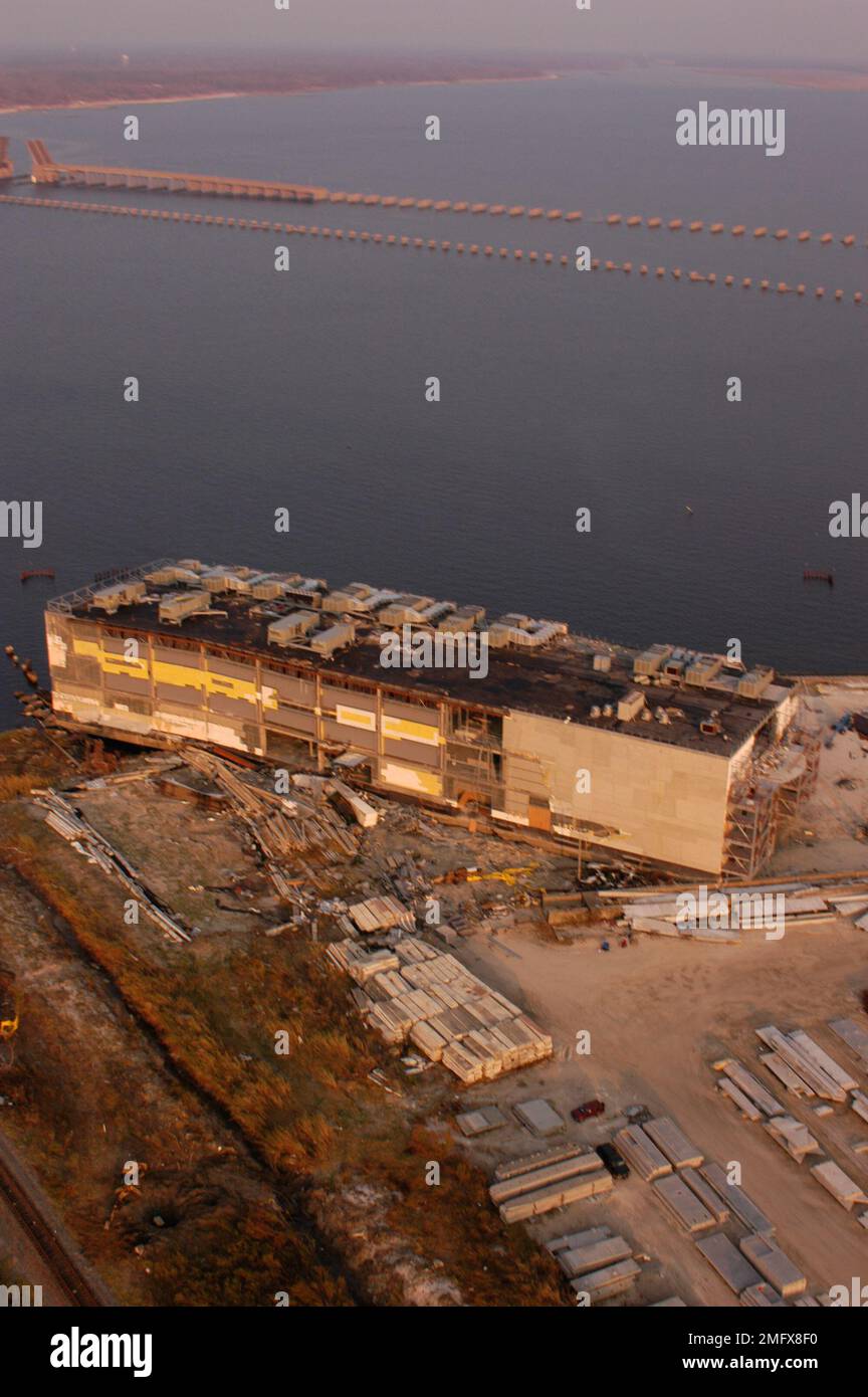 Vice Admiral Vivien Crea - 26-HK-15-8. aerial view of barge run aground ...