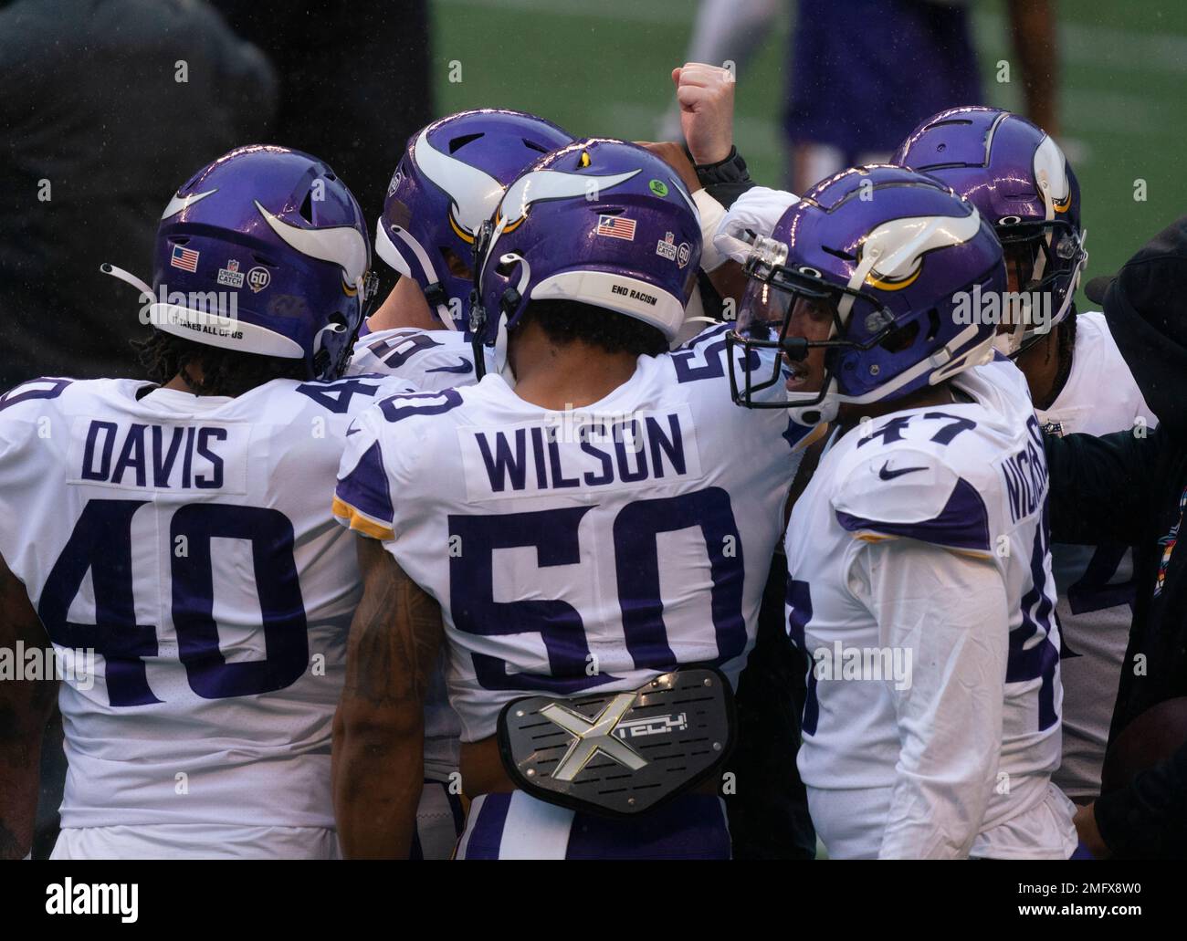 Minnesota Vikings linebackers, from left, Hardy Nickerson, Eric Wilson ...