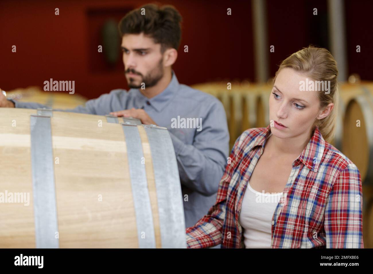 the barrel makers at work Stock Photo - Alamy