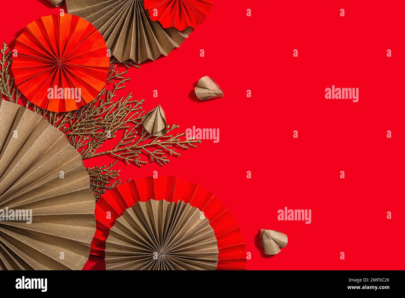 Happy Chinese New Year traditional concept. Oriental asian style paper ...