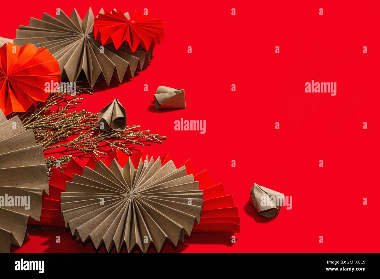 Happy Chinese New Year traditional concept. Oriental asian style paper ...