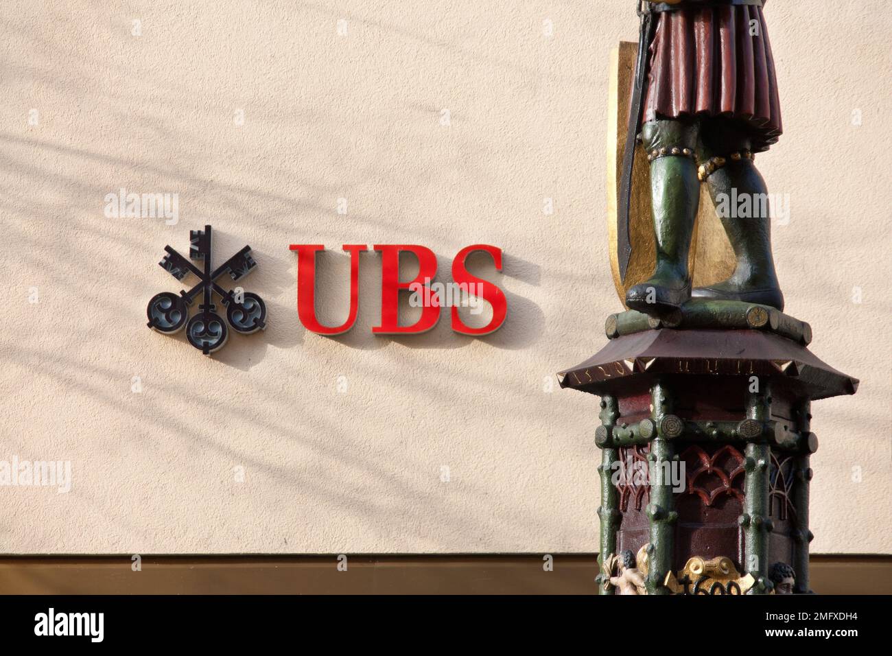 Schaffhausen, Switzerland - December. 21, 2012: A Swiss Bank UBS branch ...