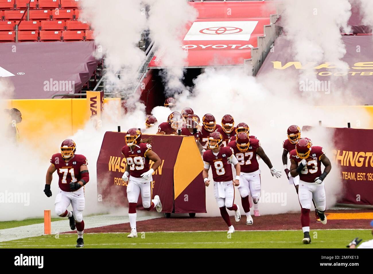 Washington Football Team takes the field before an NFL football game ...