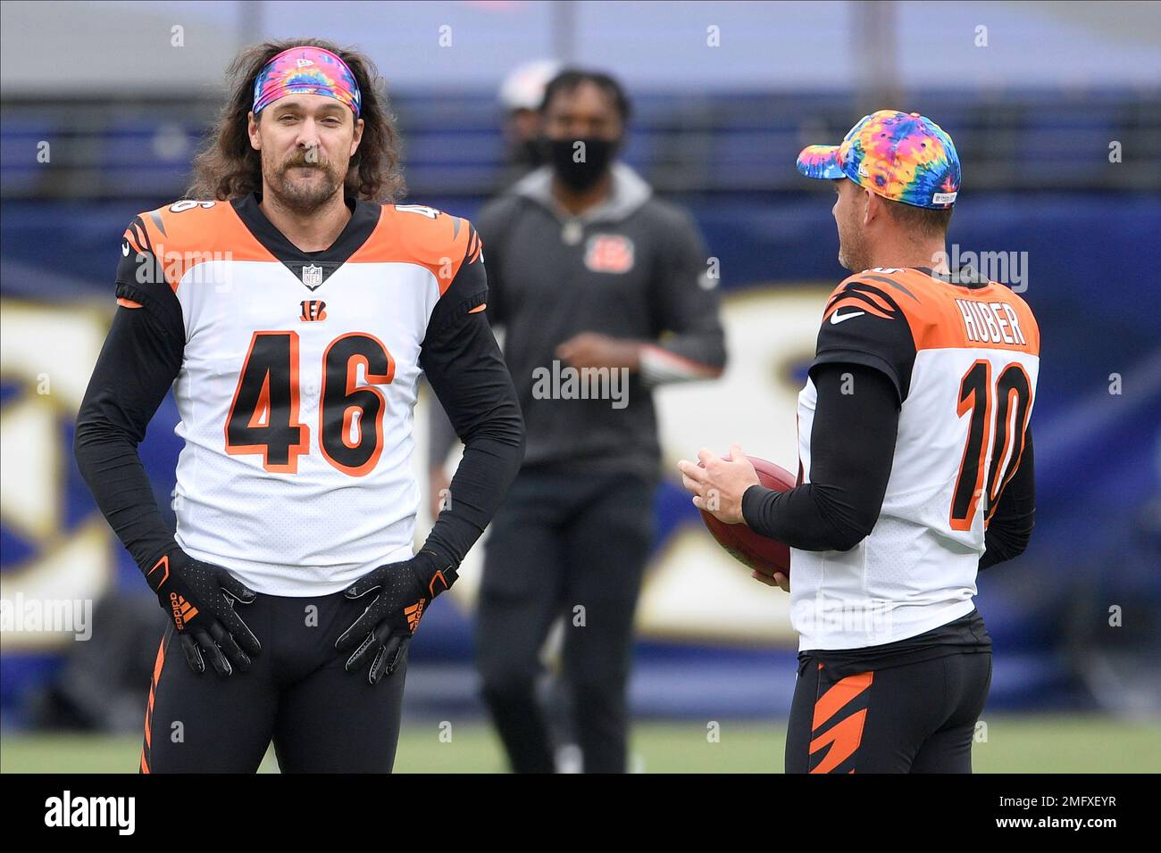 Cincinnati Bengals long snapper Clark Harris (46) and punter Kevin ...