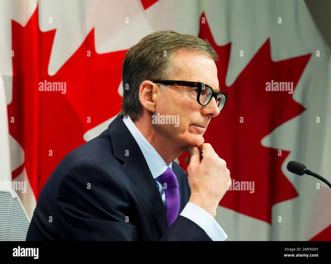 Tiff Macklem, Governor of the Bank of Canada, holds a press conference at the Bank of Canada in ...