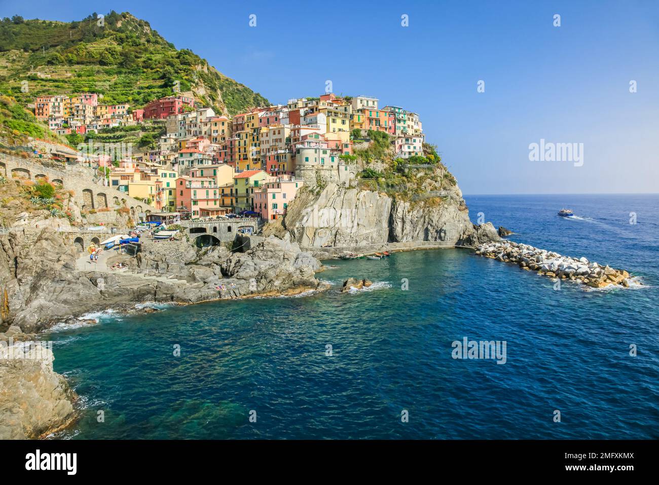 Manarola village , Cinque terre National Park in summer. Liguria. Italy ...