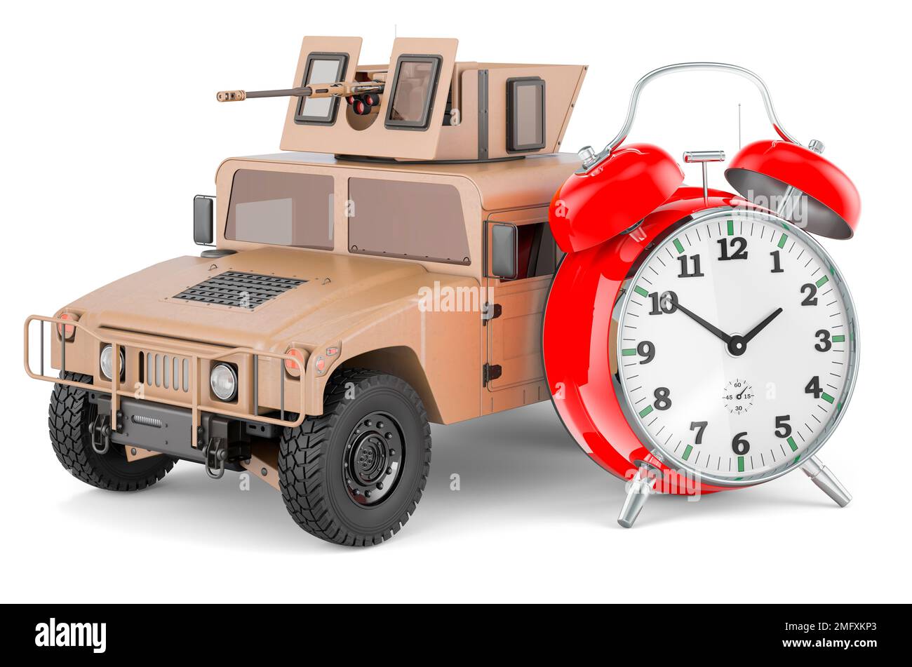 High Mobility Multipurpose Wheeled Vehicle with alarm clock. 3D ...