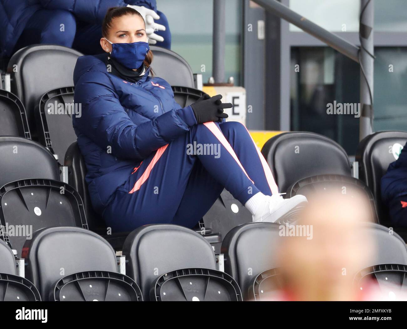 Tottenham Hotspur's Alex Morgan sits in the stands during the English ...