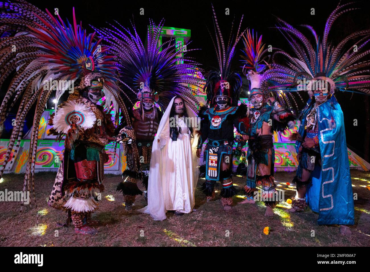 Actress Nayeli Cortes dressed as the La Llorona character, and ...