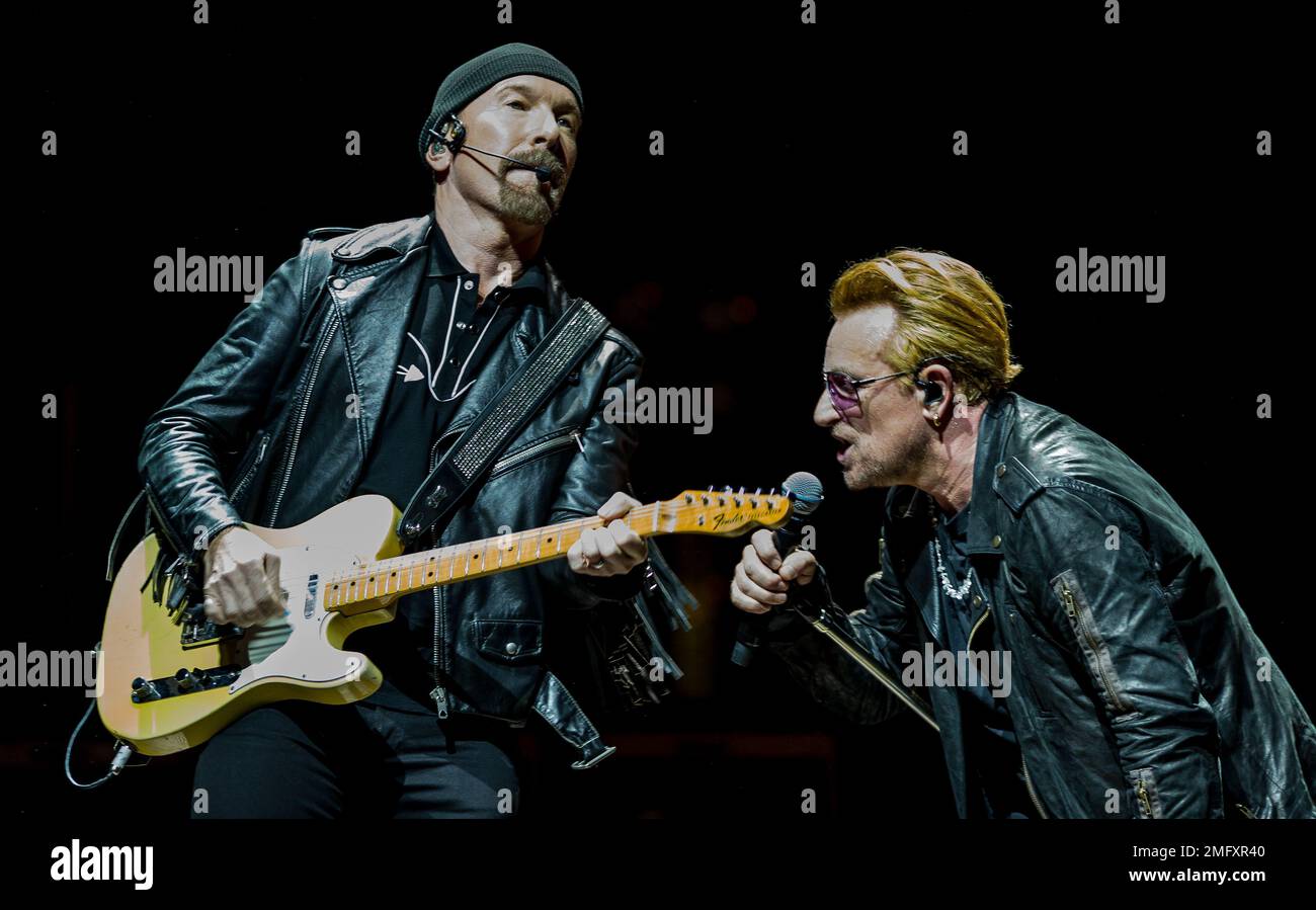 U2 in concert at Madison Square Garden in New York Stock Photo - Alamy