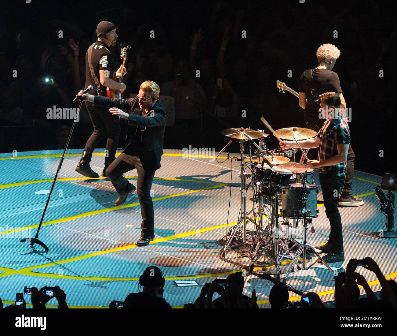 U2 in concert at Madison Square Garden in New York Stock Photo - Alamy