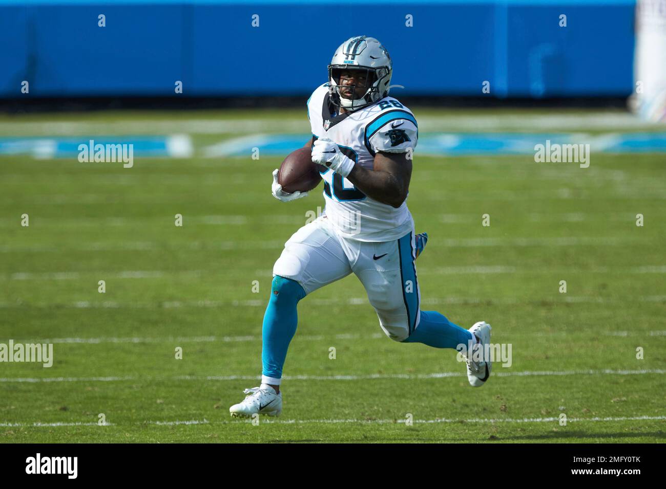 during an NFL football game, Sunday, Oct. 4, 2020, in Charlotte, N.C ...
