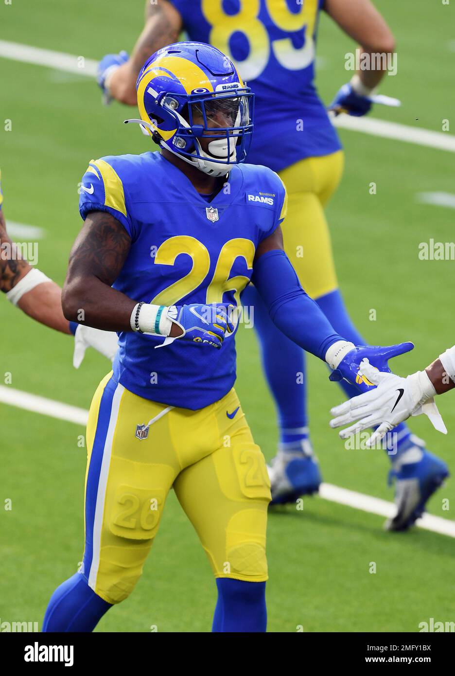 Los Angeles Rams safety Terrell Burgess (26) heads off the field during ...