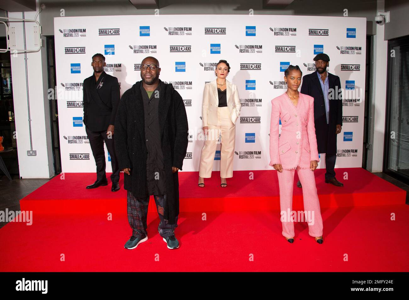 Actors from left to right, Malachi Kirby, Director Steve McQueen ...