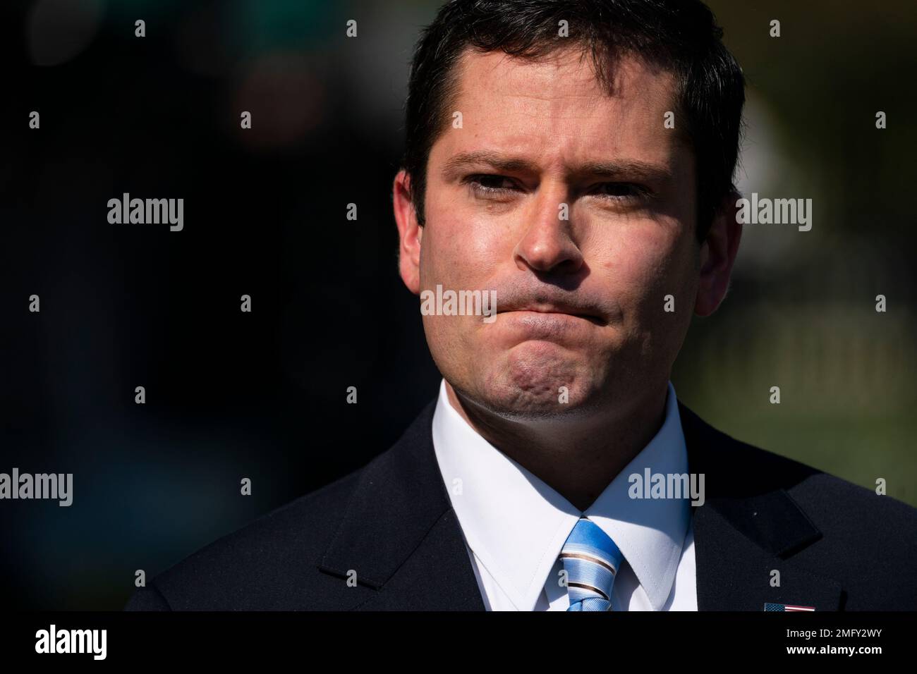 White House deputy press secretary Brian Morgenstern talks to reporters ...