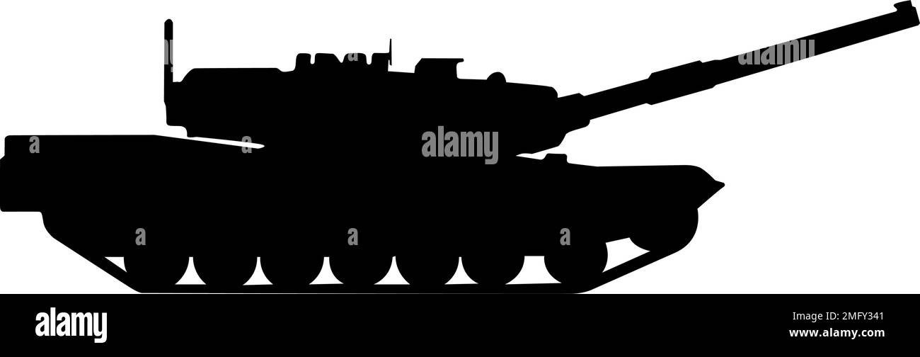 Military tank silhouette design on a white background Stock Vector ...