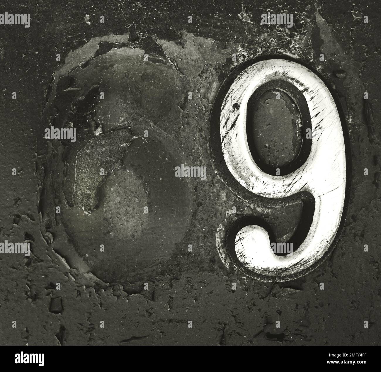 old house address number 6 9 Stock Photo - Alamy