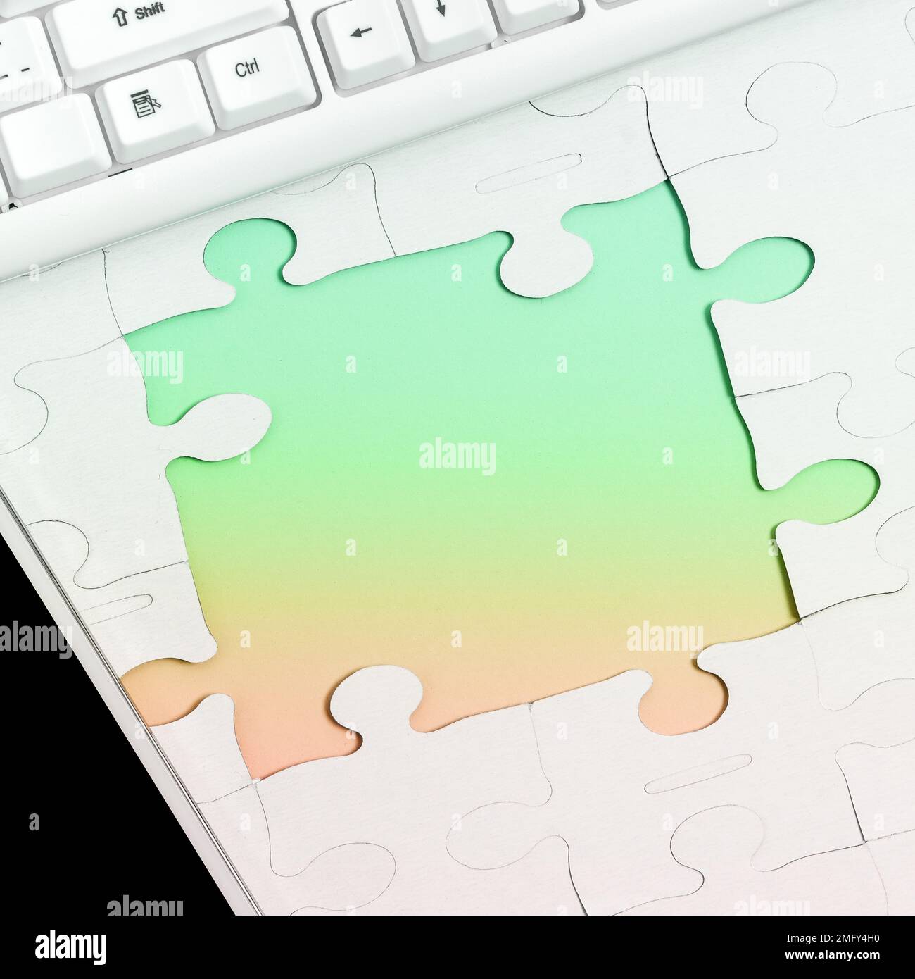 Colored Paper Puzzles Lying On Table. Important Text Written Over Paper ...