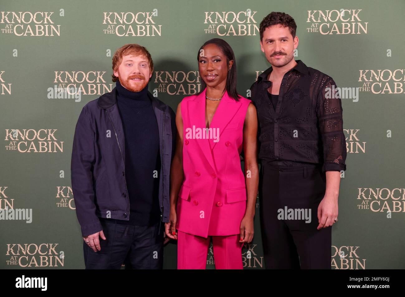Rupert Grint, from left, Nikki Amuka-Bird, and Ben Aldridge pose for ...