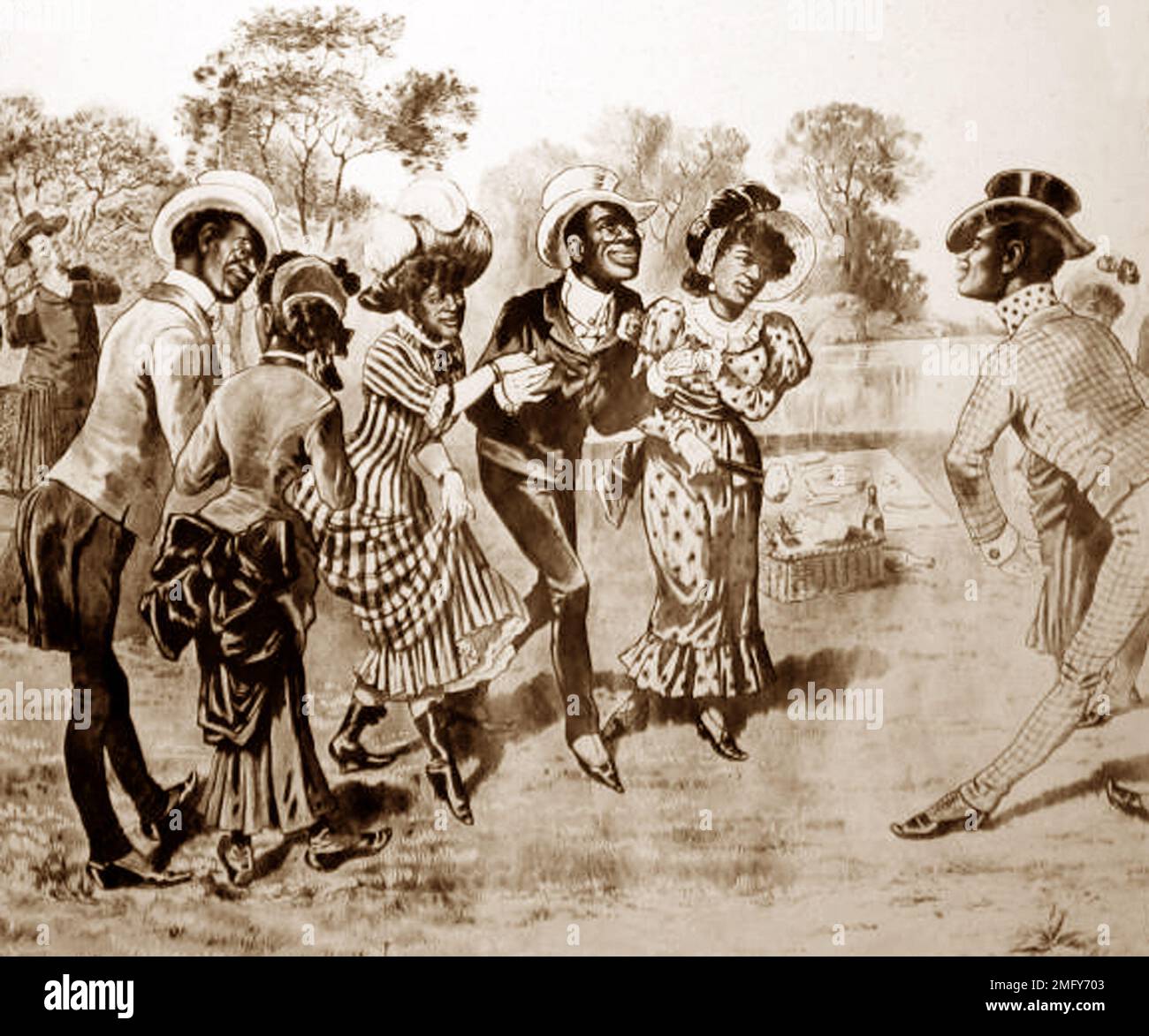 Black American Quadrille party illustration, Washington DC, USA ...