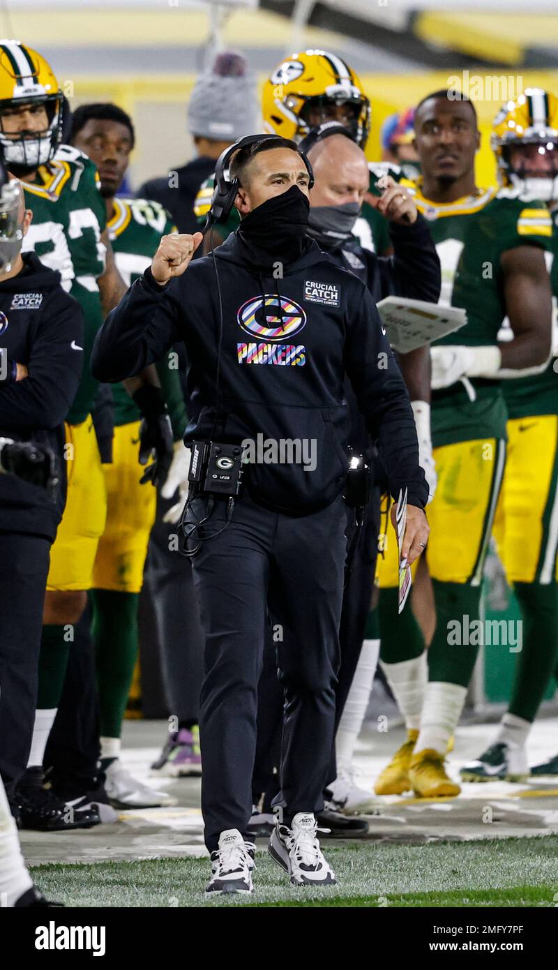 Green Bay Packer Head Coach Matt LaFleur during an NFL game between the ...