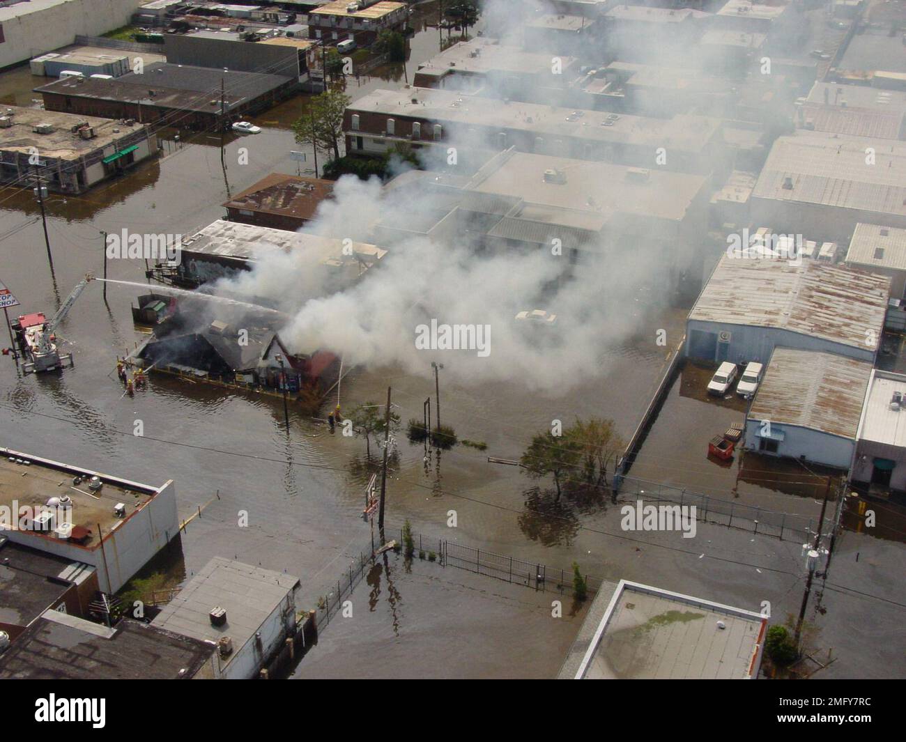 Aftermath - Aerial - 26-HK-330-56. Metairie Fire 2. Hurricane Katrina ...