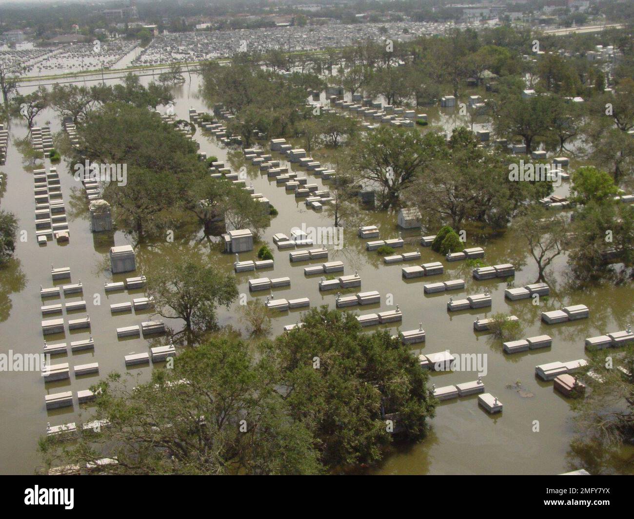 Aftermath - Aerial - 26-HK-330-51. Lafayette Cemetery. Hurricane ...