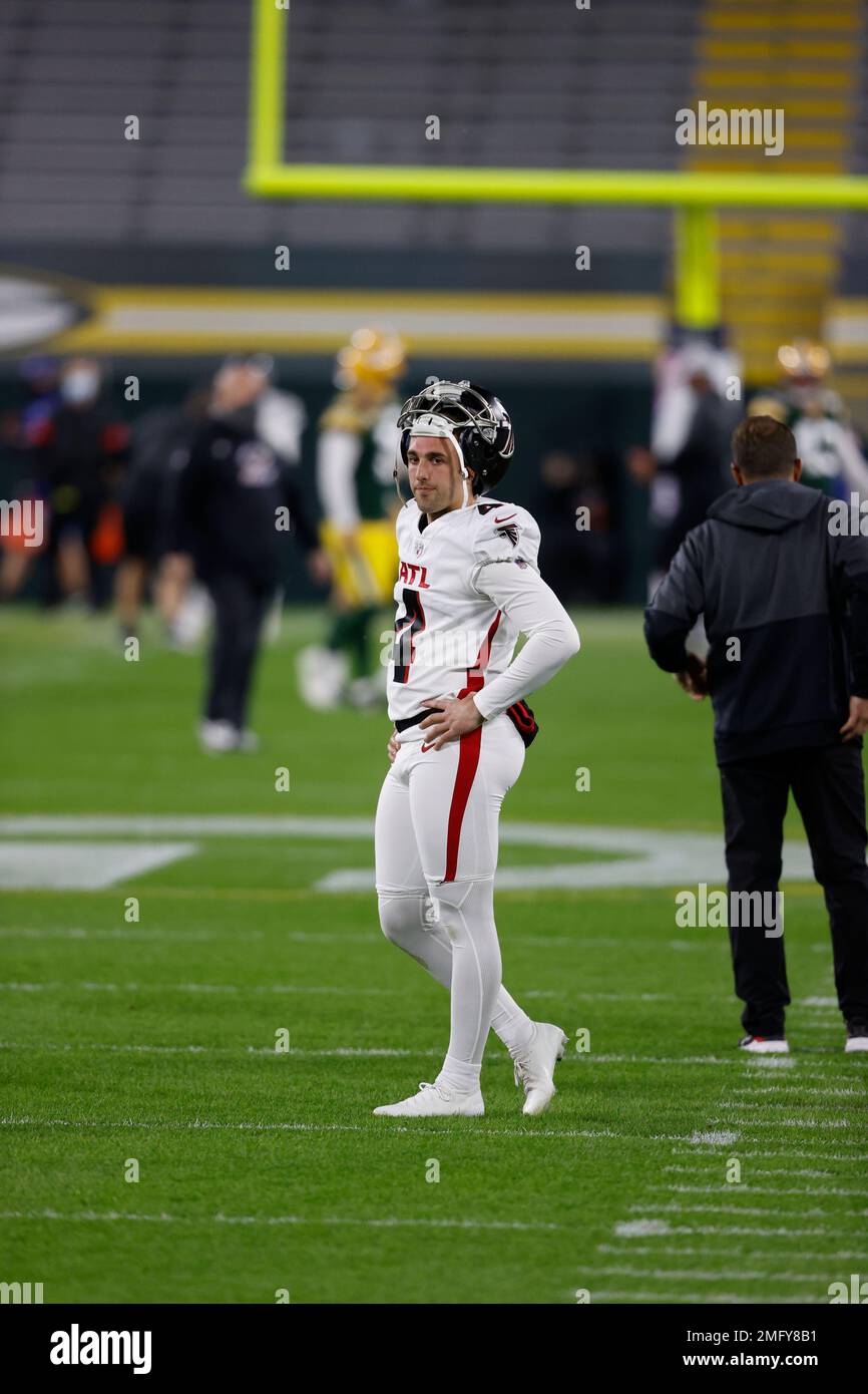 Atlanta Falcons punter Sterling Hofrichter (4)before an NFL football ...