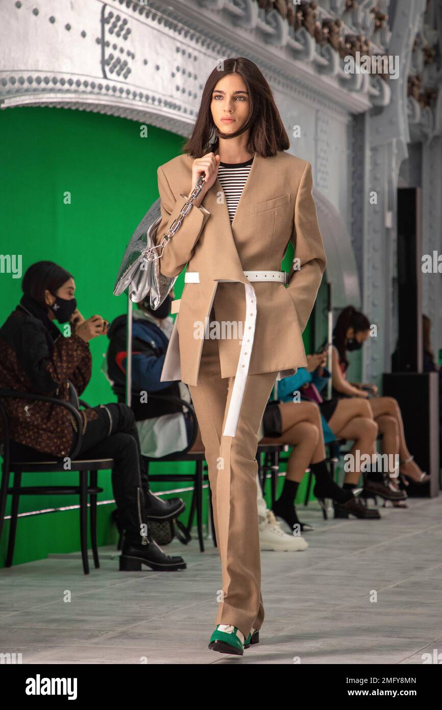 A model wears a creation for the Louis Vuitton Spring-Summer 2021 ...