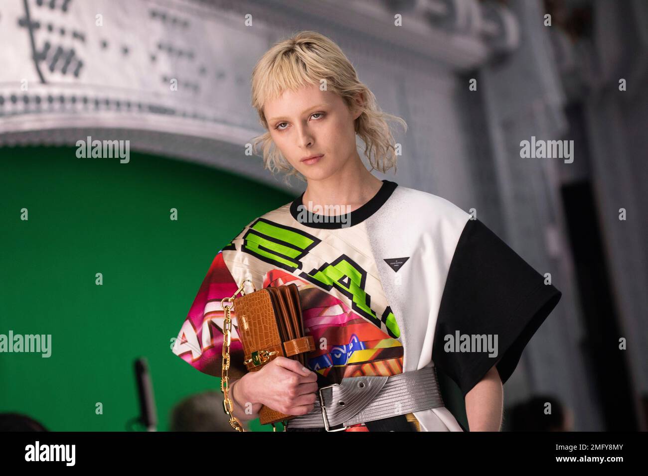 A model wears a creation for the Louis Vuitton Spring-Summer 2021 ...