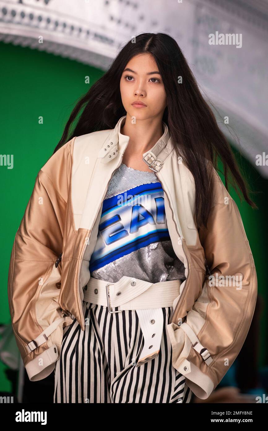 A model wears a creation for the Louis Vuitton Spring-Summer 2021 ...