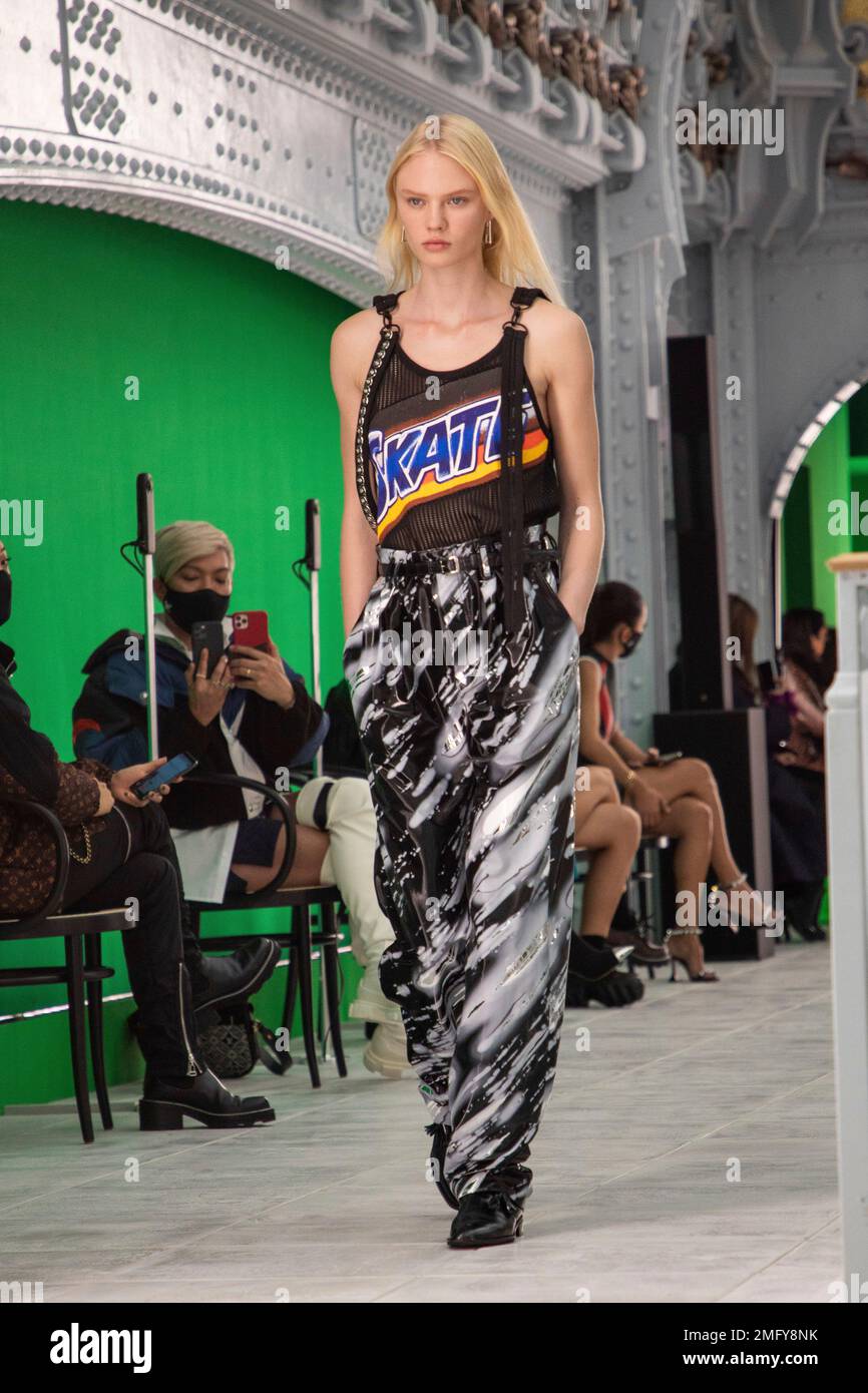 A model wears a creation for the Louis Vuitton Spring-Summer 2021 ...