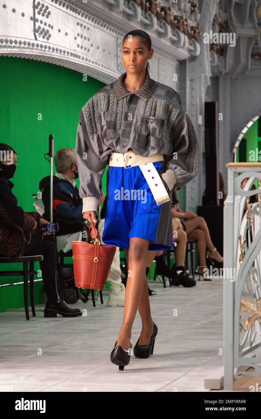A model wears a creation for the Louis Vuitton Spring-Summer 2021 ...