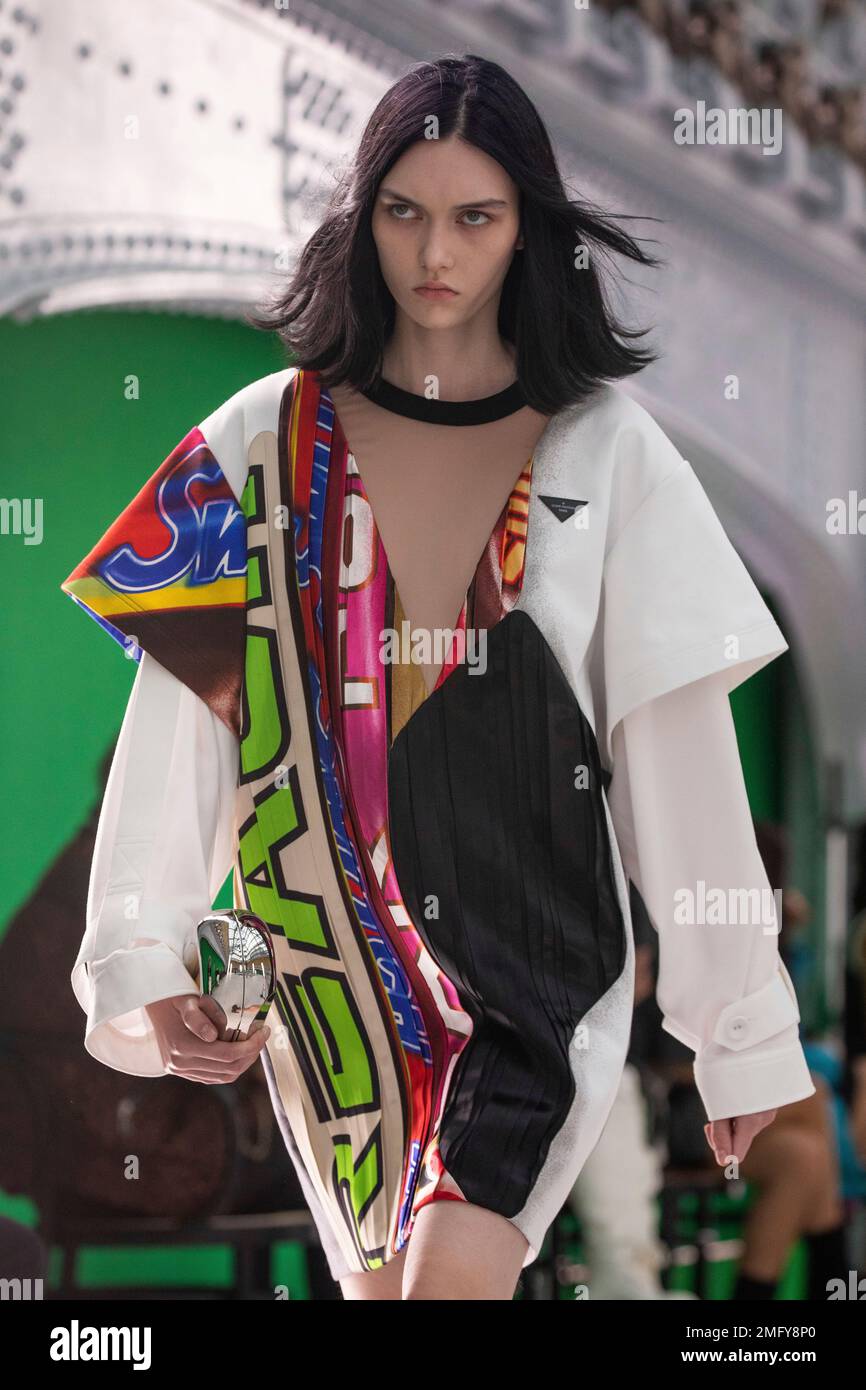 A model wears a creation for the Louis Vuitton Spring-Summer 2021 ...