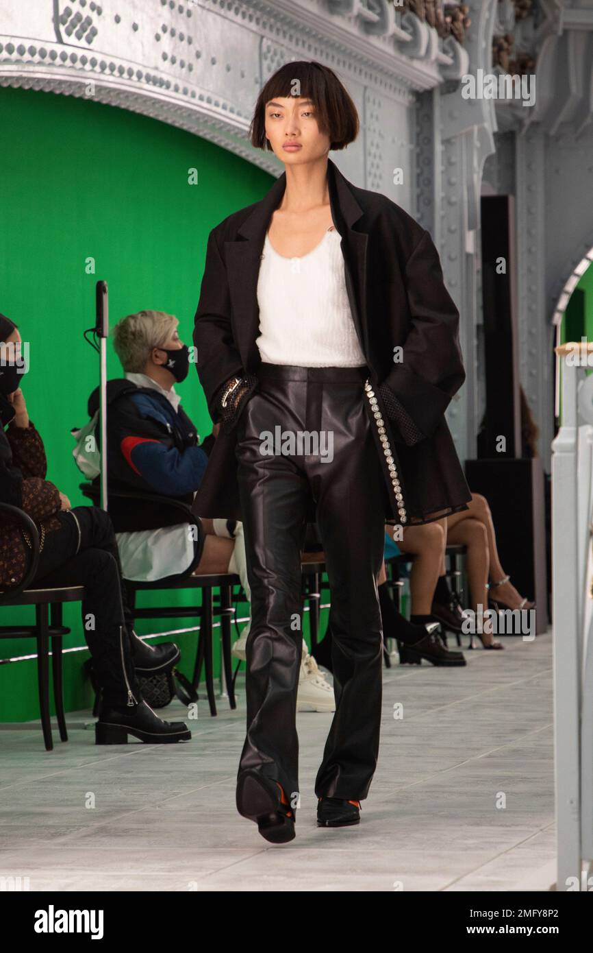 A model wears a creation for the Louis Vuitton Spring-Summer 2021 ...