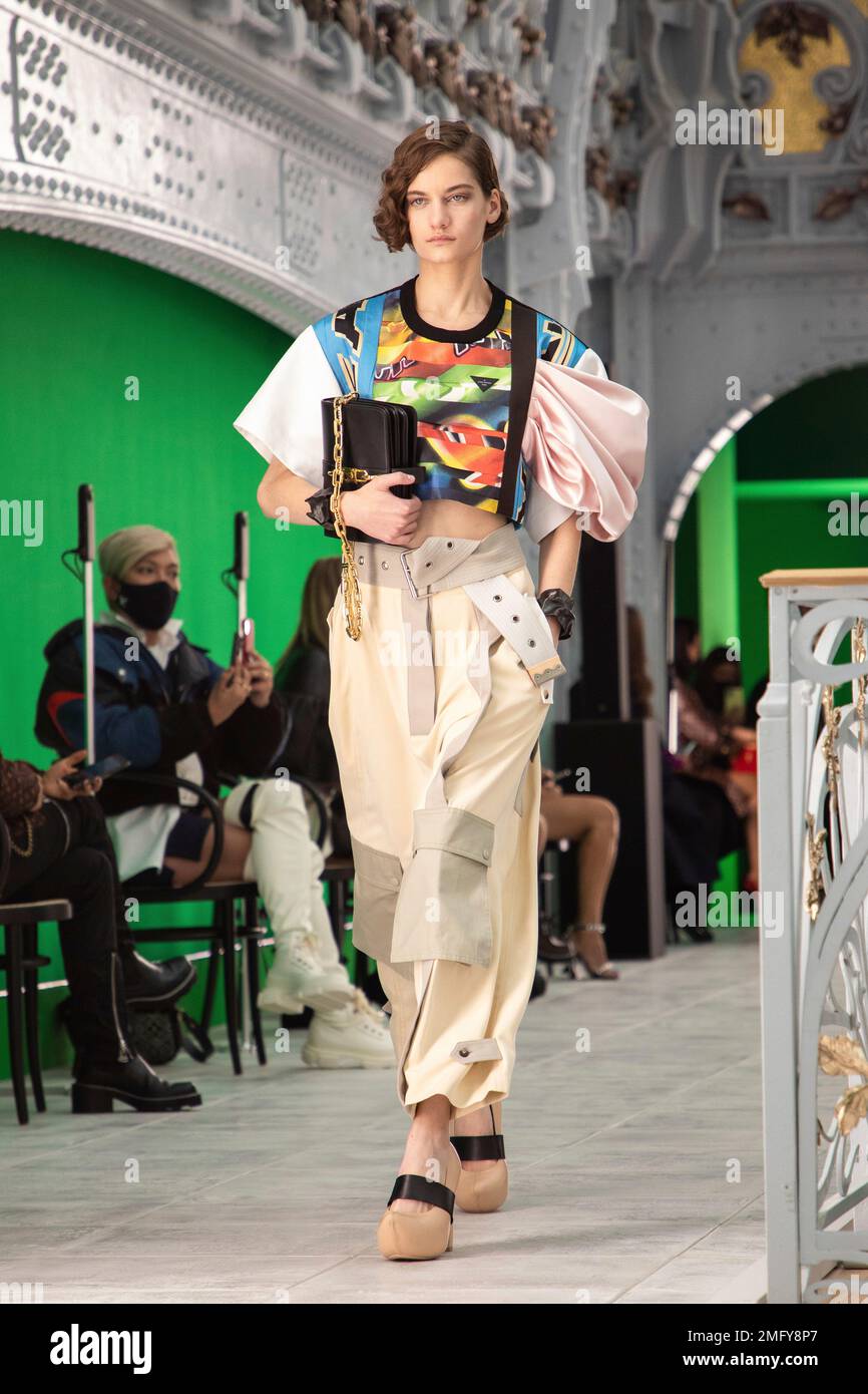 A model wears a creation for the Louis Vuitton Spring-Summer 2021 ...