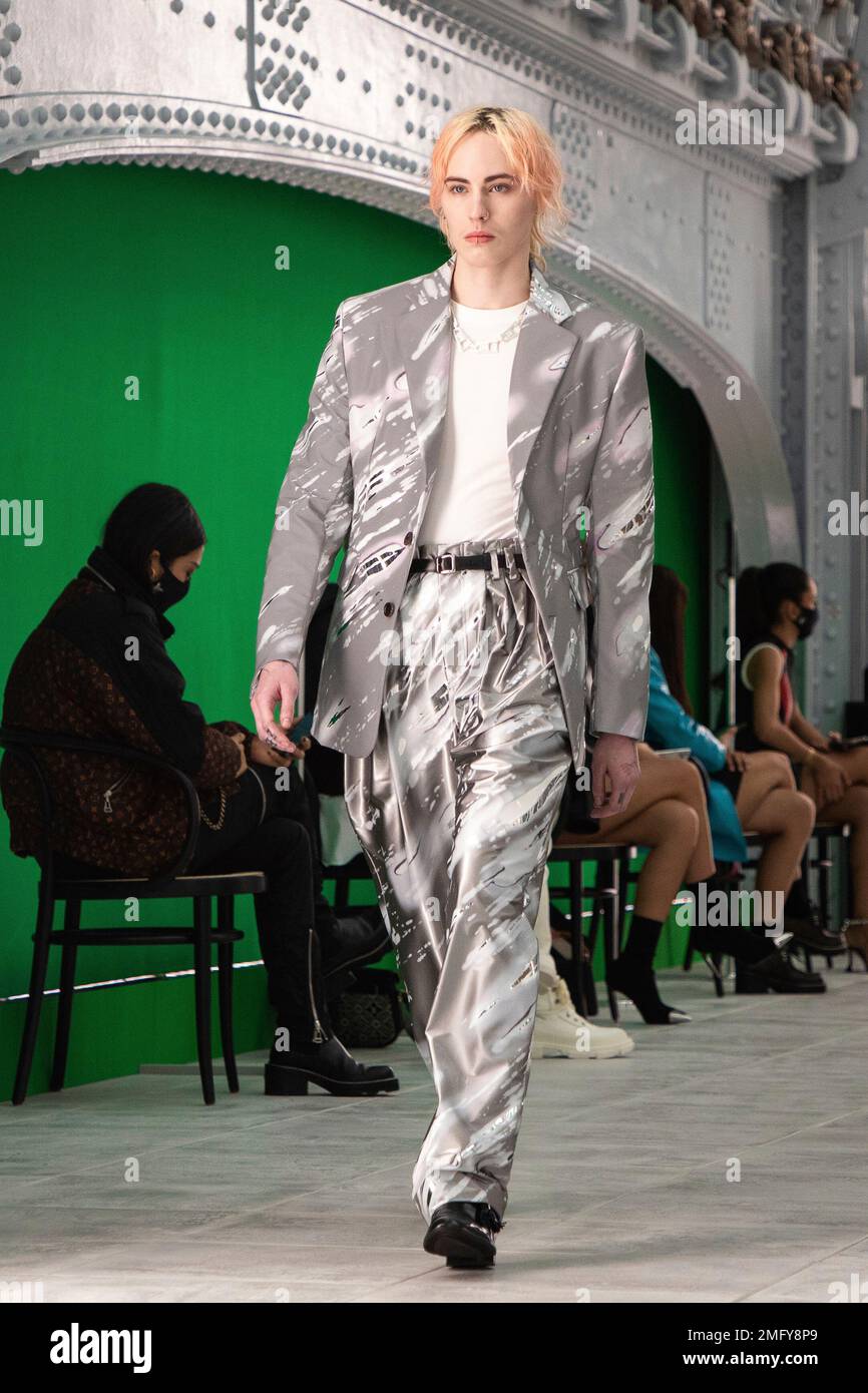 A model wears a creation for the Louis Vuitton Spring-Summer 2021 ...