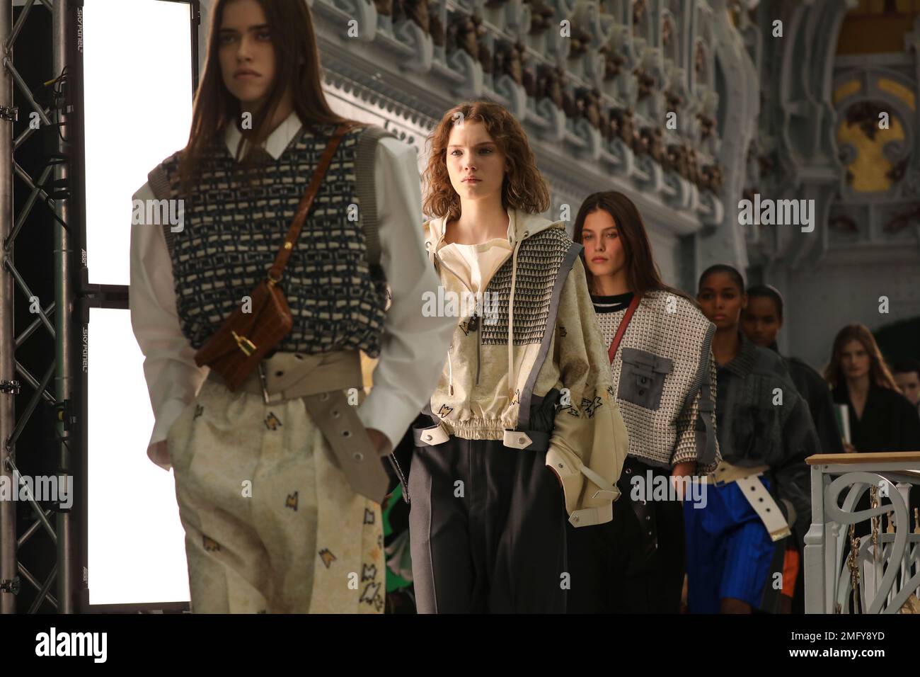 Models wear creations for the Louis Vuitton Spring-Summer 2021 fashion ...