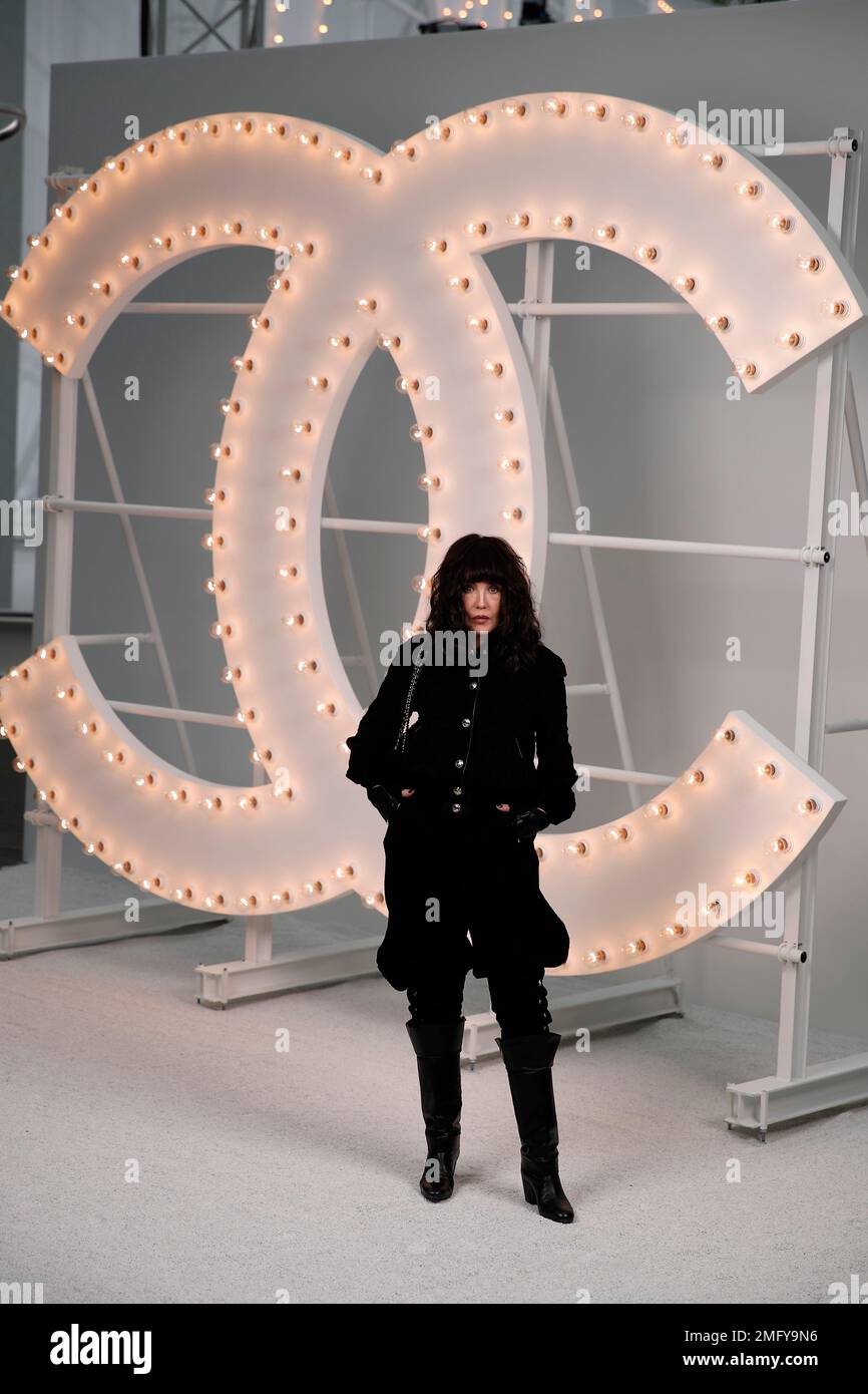 French actress Isabelle Adjani poses before the presentation of Chanel ...