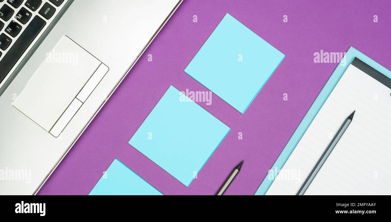 Paper Sticker Lying On Table. Important Text Written Near Keyboard ...
