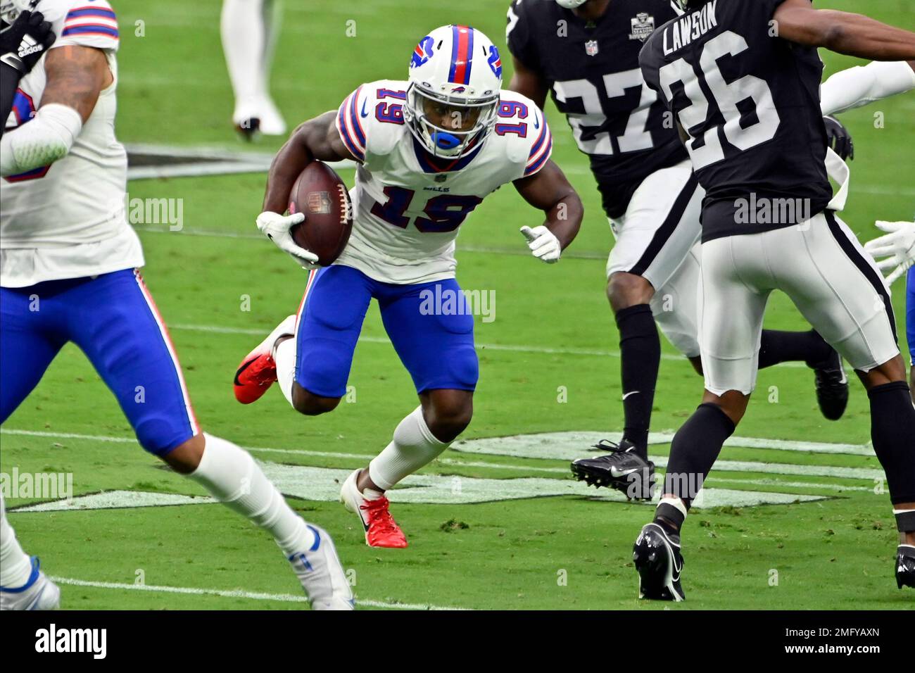 Buffalo Bills wide receiver Isaiah McKenzie (19) rushes with the ball ...