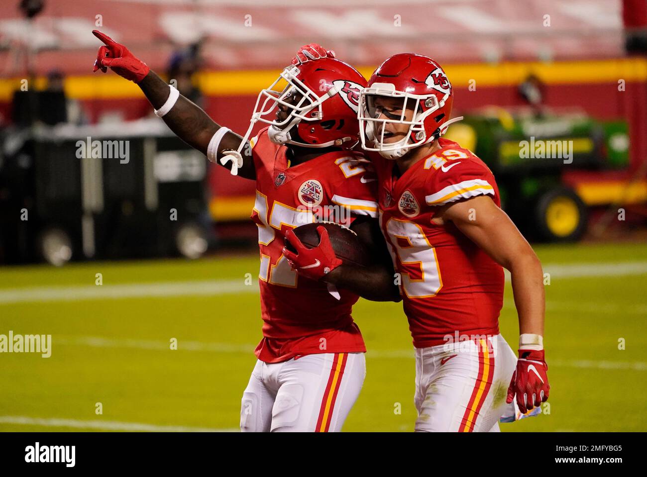 Kansas City Chiefs cornerback Rashad Fenton (27) celebrates with ...
