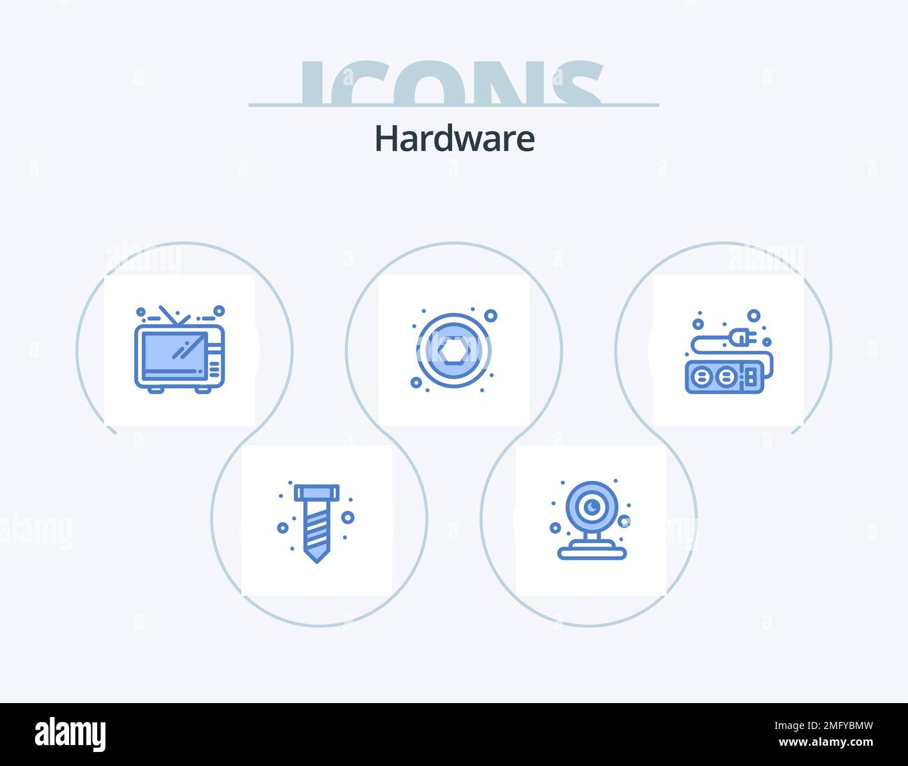 Hardware Blue Icon Pack 5 Icon Design. . cable. tv. socket. electric ...