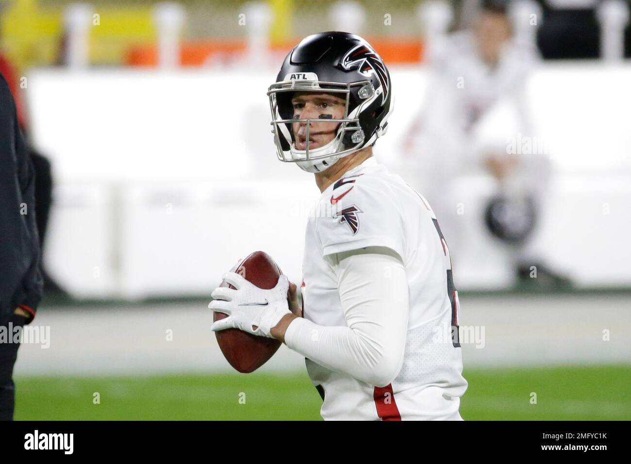 Atlanta Falcons quarterback Matt Ryan (2) throws before an NFL football ...