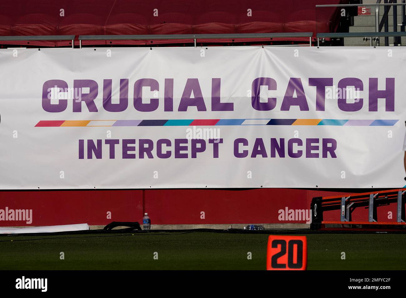 A Crucial Catch sign is shown at Levi's Stadium before an NFL football ...