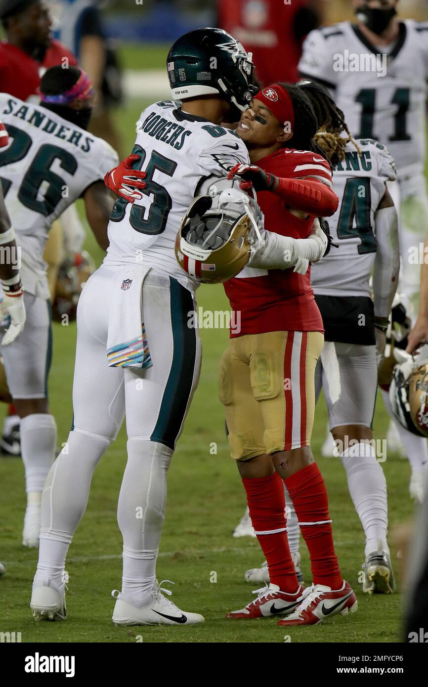 San Francisco 49ers cornerback Jason Verrett (22) and Philadelphia ...